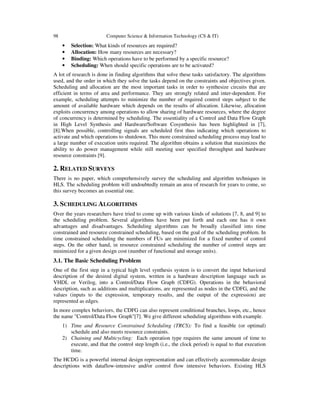 SURVEY ON SCHEDULING AND ALLOCATION IN HIGH LEVEL SYNTHESIS | PDF