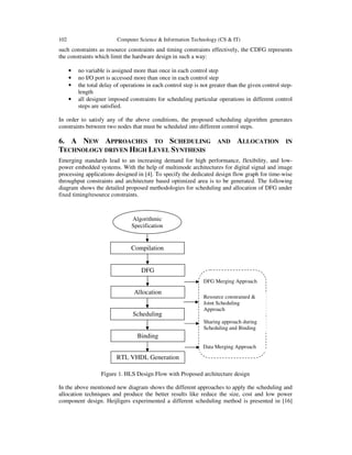 SURVEY ON SCHEDULING AND ALLOCATION IN HIGH LEVEL SYNTHESIS | PDF