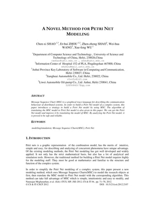 A NOVEL METHOD FOR PETRI NET MODELING | PDF