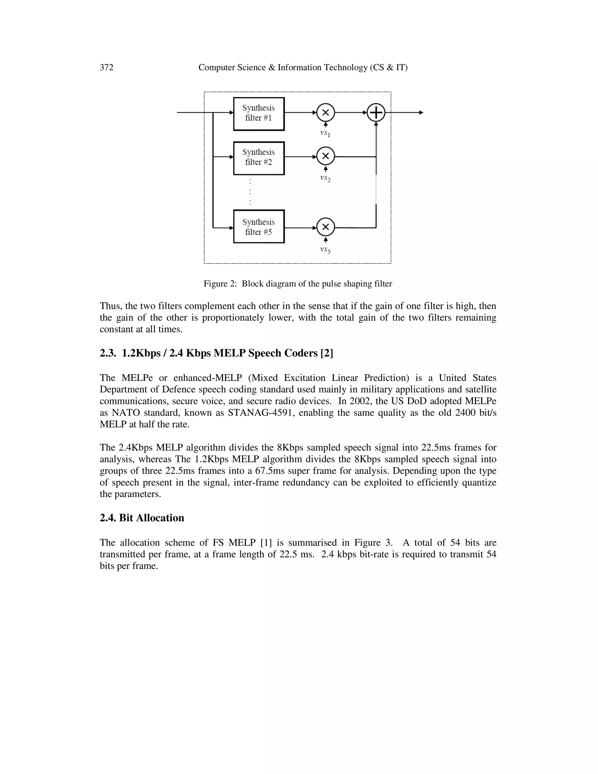 Symmetric Encryption Algorithm In Speech Coding For Defence