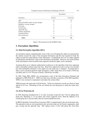 SYMMETRIC ENCRYPTION ALGORITHM IN SPEECH CODING FOR DEFENCE COMMUNICATIONS | PDF