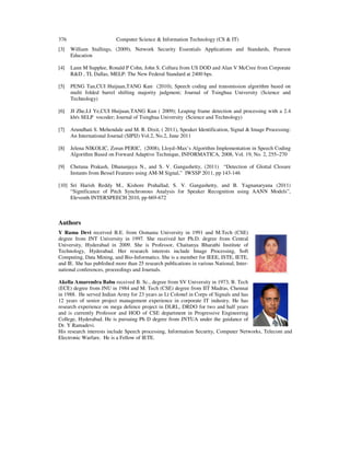 SYMMETRIC ENCRYPTION ALGORITHM IN SPEECH CODING FOR DEFENCE COMMUNICATIONS | PDF