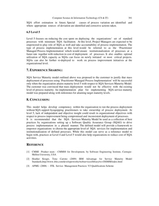 AN INNOVATIVE SQA SERVICE MATURITY MODEL USING CMMI AND ITIL | PDF