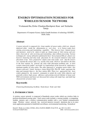ENERGY OPTIMISATION SCHEMES FOR WIRELESS SENSOR NETWORK | PDF ...