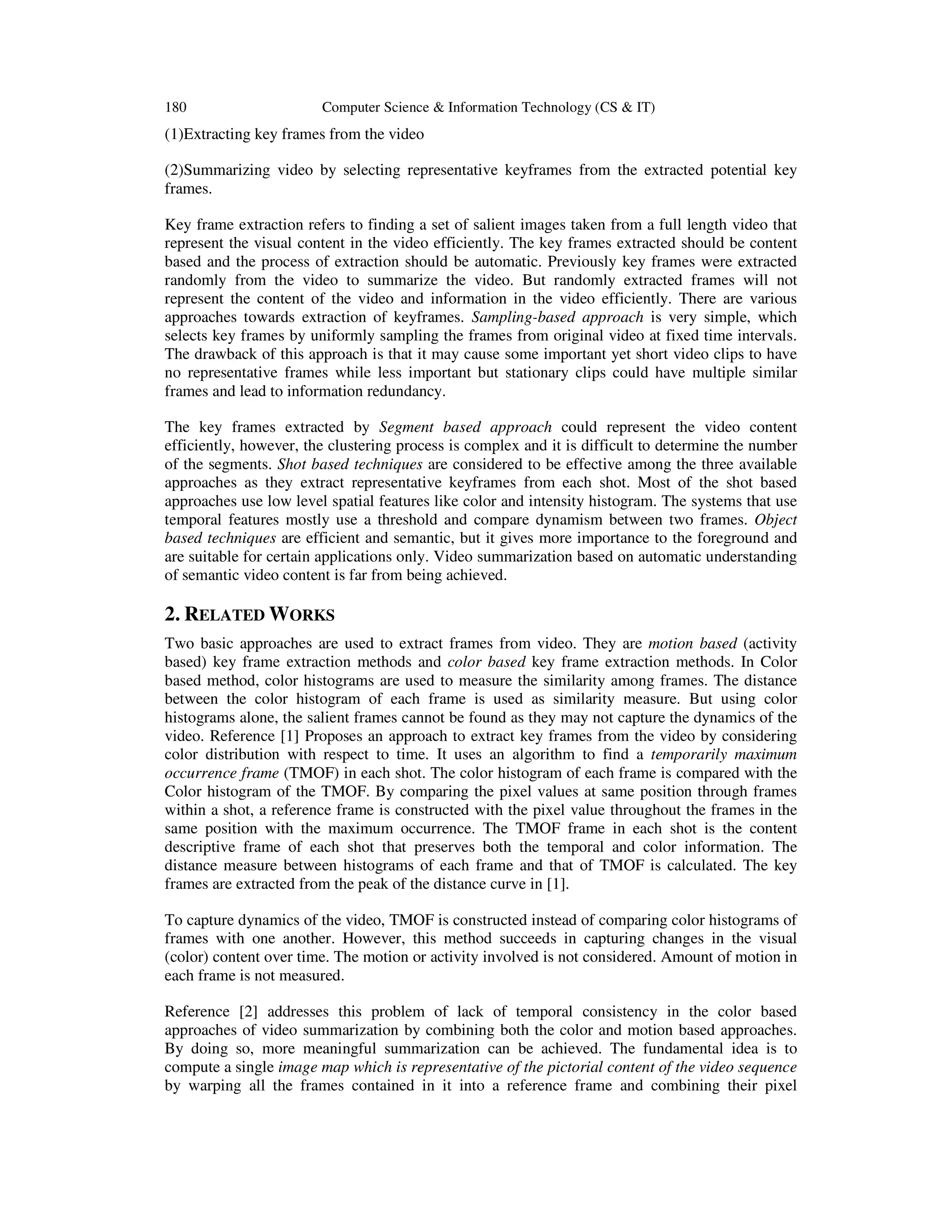 Visual Attention Based Keyframes Extraction And Video Summarization Pdf