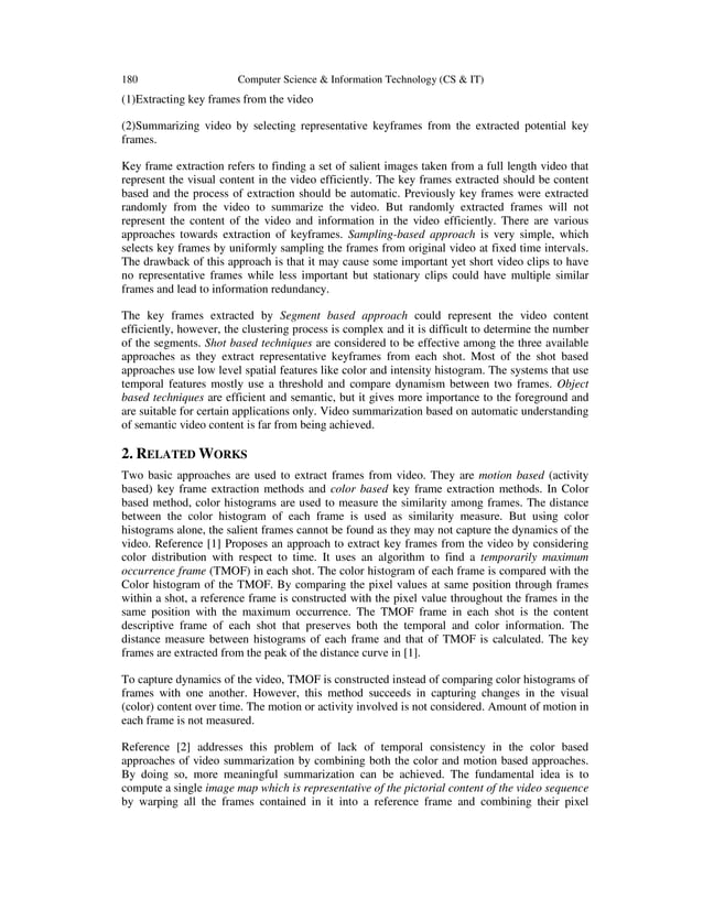 Visual Attention Based Keyframes Extraction And Video Summarization Pdf