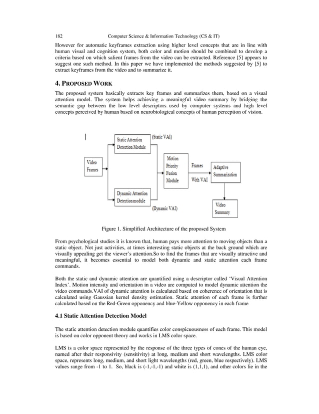 VISUAL ATTENTION BASED KEYFRAMES EXTRACTION AND VIDEO SUMMARIZATION | PDF