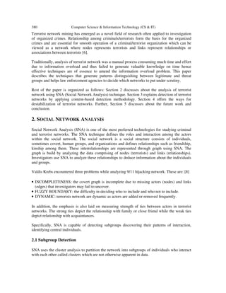 Exploring the Current Trends and Future Prospects in Terrorist Network Mining | PDF