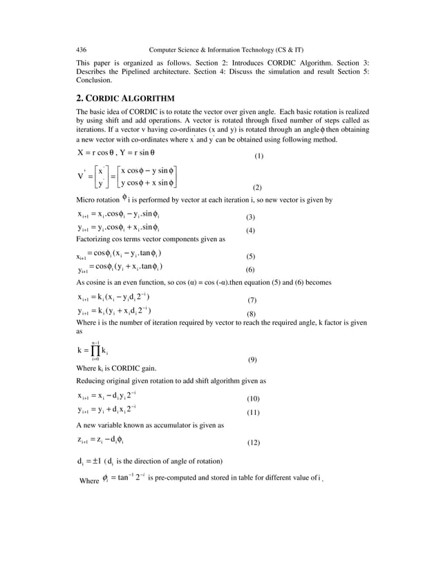 Fpga Implementation Of Pipelined Cordic Sine Cosine Digital Wave Generator Pdf