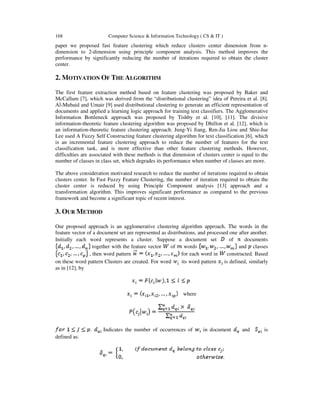 FAST FUZZY FEATURE CLUSTERING FOR TEXT CLASSIFICATION | PDF