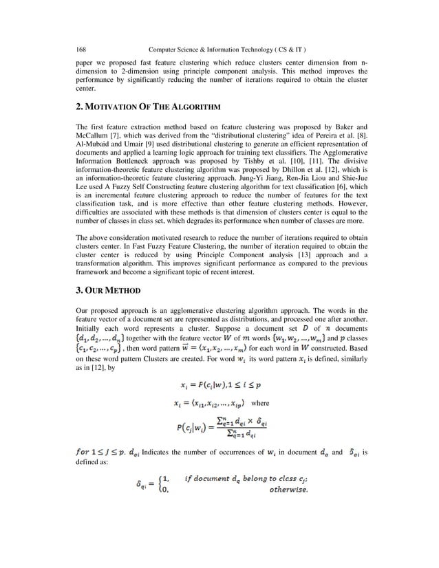 FAST FUZZY FEATURE CLUSTERING FOR TEXT CLASSIFICATION | PDF