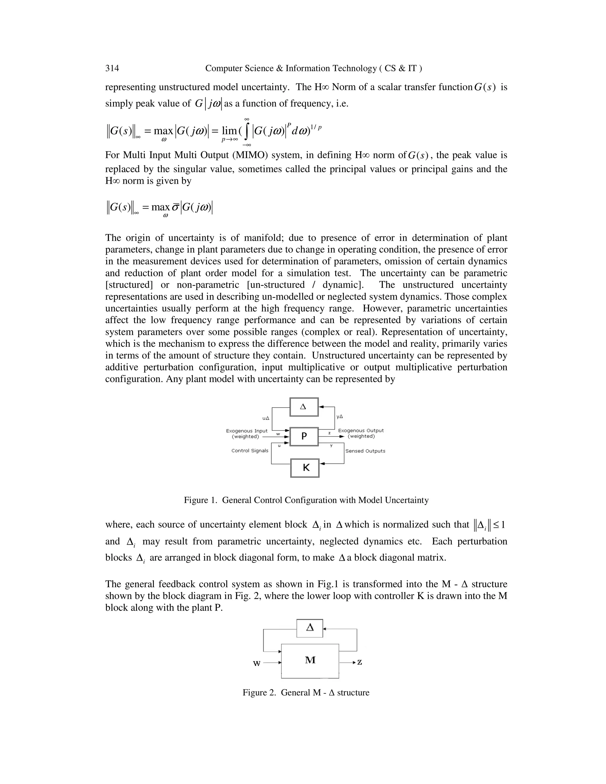 APPLICATION OF D-K ITERATION TECHNIQUE BASED ON H∞ ROBUST CONTROL ...