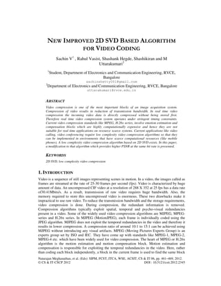 NEW IMPROVED 2D SVD BASED ALGORITHM FOR VIDEO CODING | PDF