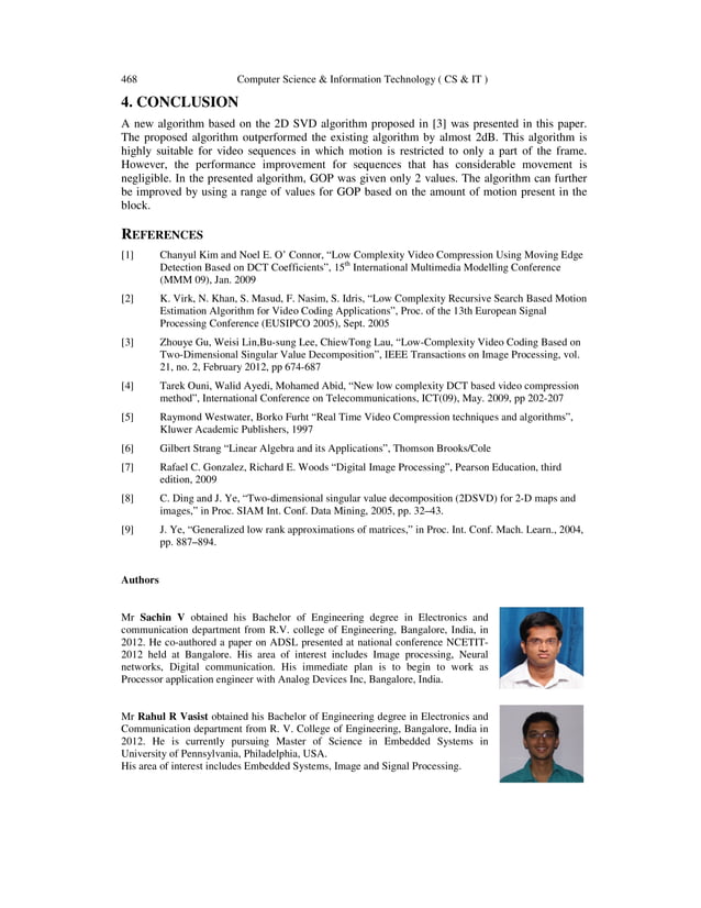 NEW IMPROVED 2D SVD BASED ALGORITHM FOR VIDEO CODING | PDF