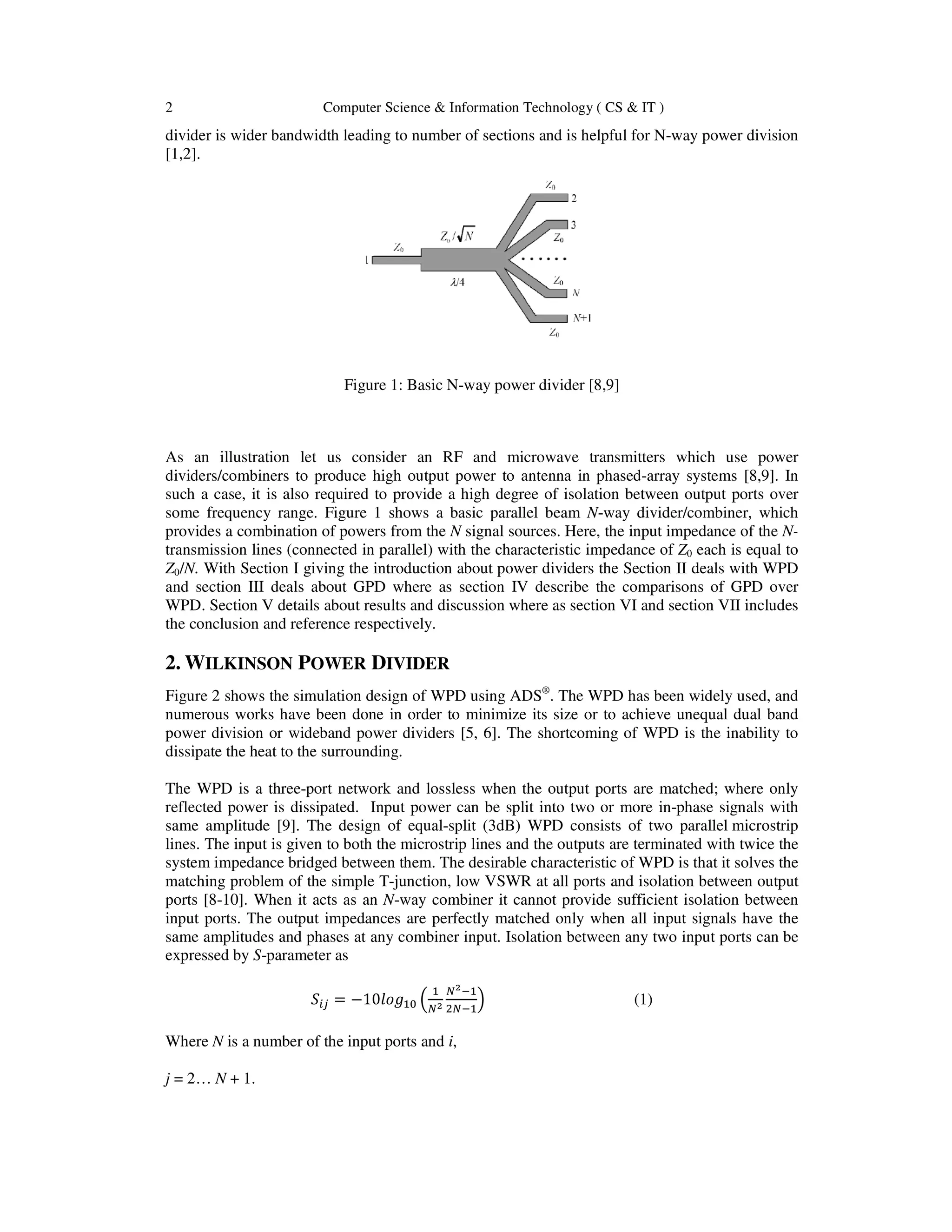 Comparison of Wilkinson Power Divider And Gysel Power Divider Using Ads ...