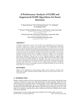 A Performance Analysis of CLMS and Augmented CLMS Algorithms for Smart Antennas | PDF