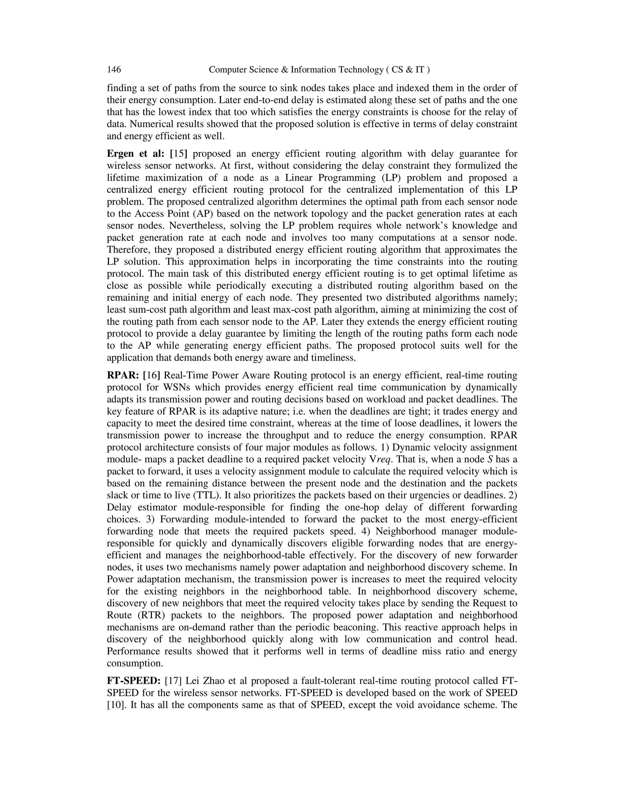 REAL-TIME ROUTING PROTOCOLS FOR WIRELESS SENSOR NETWORKS: A SURVEY | PDF