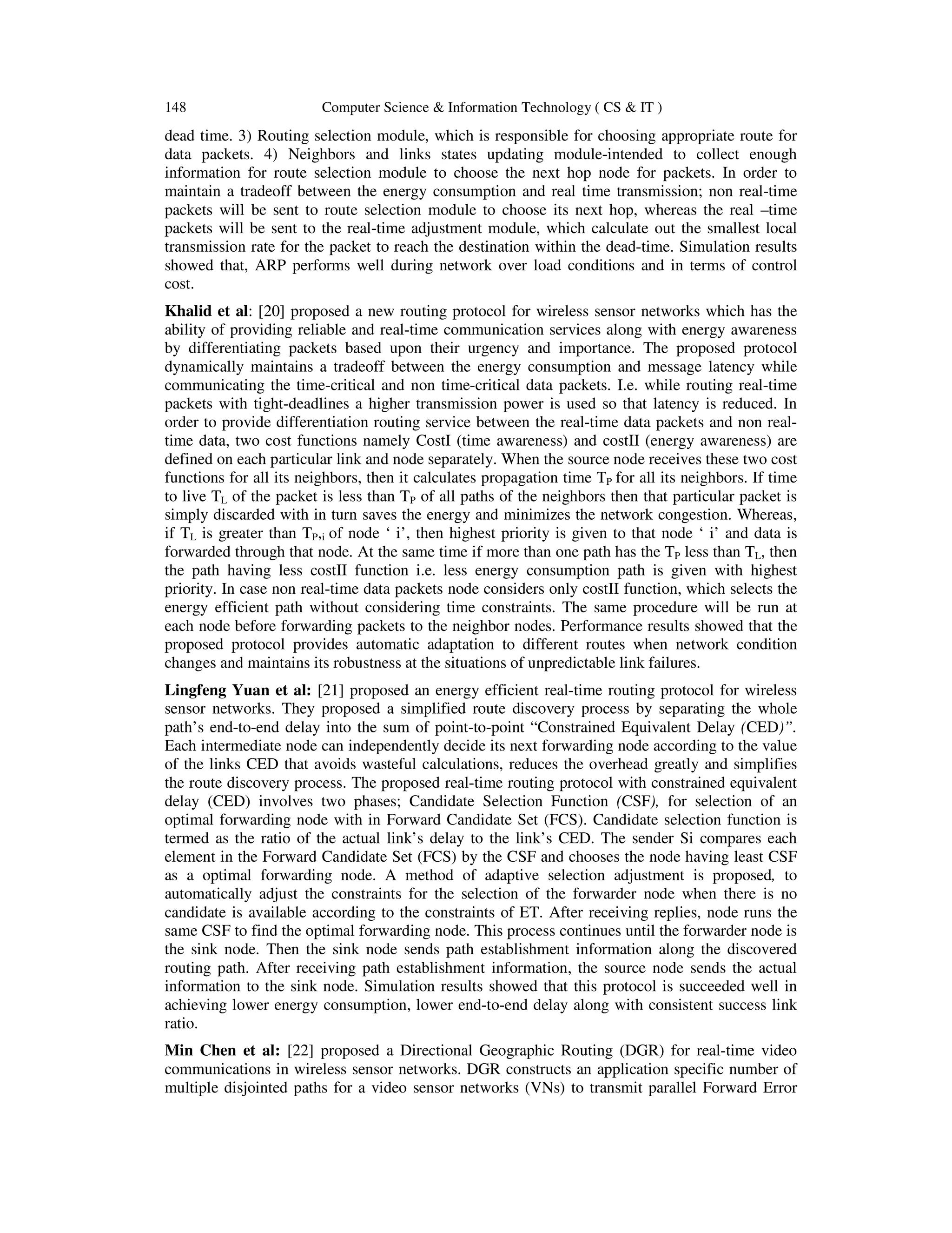 REAL-TIME ROUTING PROTOCOLS FOR WIRELESS SENSOR NETWORKS: A SURVEY | PDF