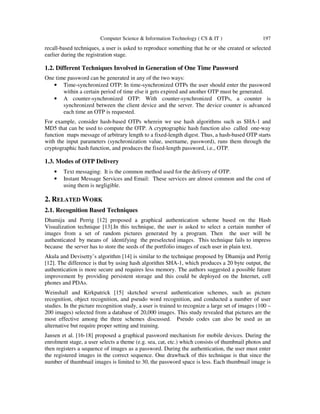 GENERATION OF SECURE ONE-TIME PASSWORD BASED ON IMAGE AUTHENTICATION | PDF