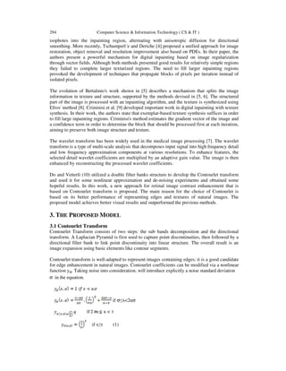 EXTENDED WAVELET TRANSFORM BASED IMAGE INPAINTING ALGORITHM FOR NATURAL SCENE IMAGE COMPLETION | PDF