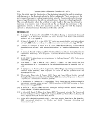 DATA FORWARDING IN OPPORTUNISTIC NETWORK USING MOBILE TRACES | PDF