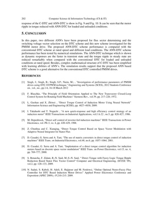 Investigation of Artificial Neural Network Based Direct Torque Control for PMSM by Numerical ...
