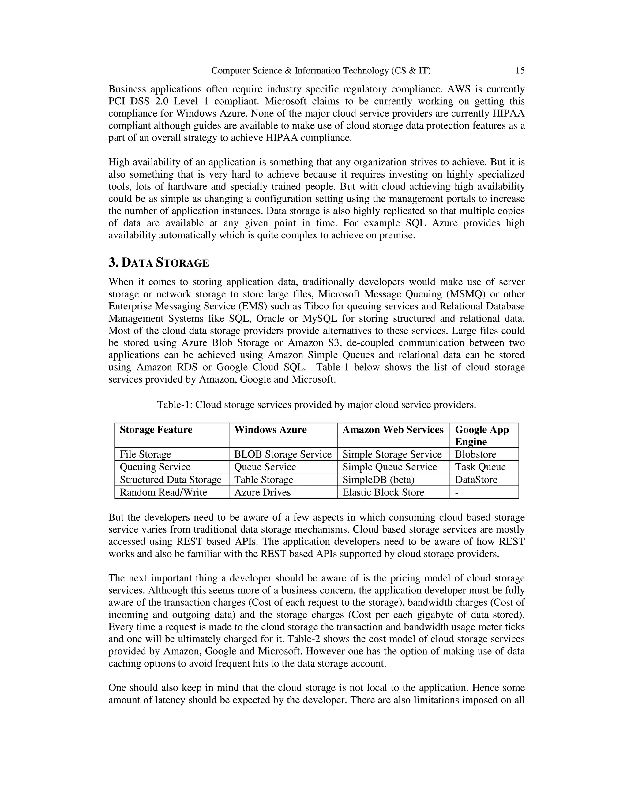DEVELOPING APPLICATION FOR CLOUD – A PROGRAMMER’S PERSPECTIVE | PDF