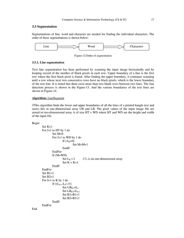 SEGMENTATION OF CHARACTERS WITHOUT MODIFIERS FROM A PRINTED BANGLA TEXT | PDF
