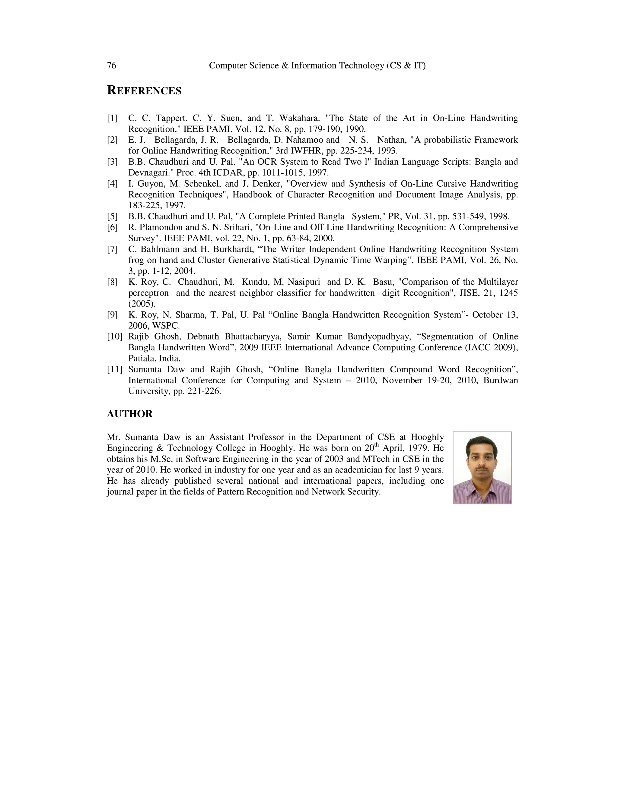 ONLINE BANGLA HANDWRITTEN COMPOUND WORD RECOGNITION BASED ON SEGMENTATION | PDF