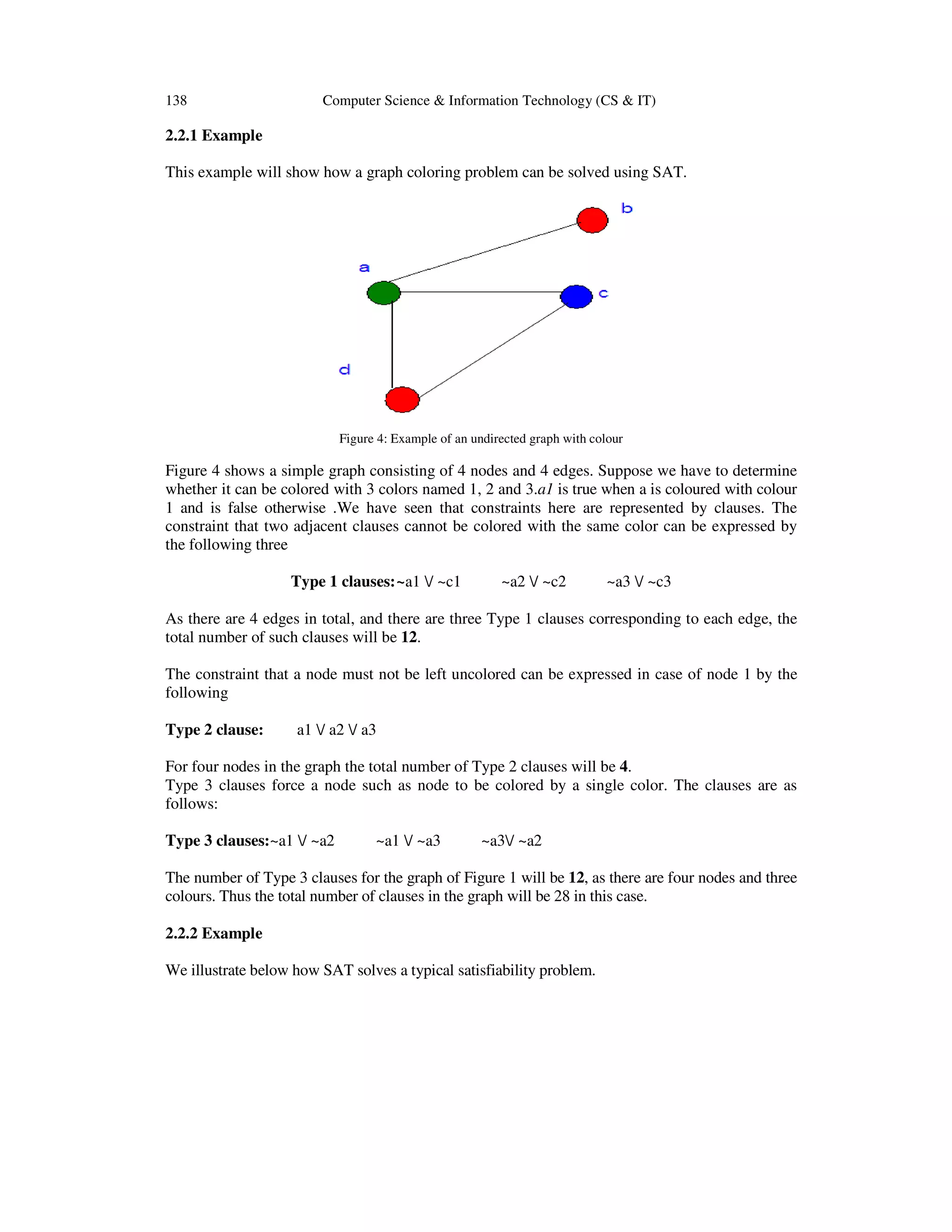 SATISFIABILITY METHODS FOR COLOURING GRAPHS | PDF | Programming Languages | Computing