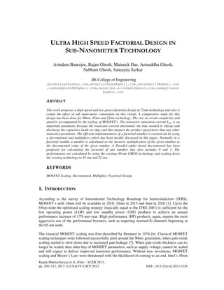ULTRA HIGH SPEED FACTORIAL DESIGN IN SUB-NANOMETER TECHNOLOGY | PDF