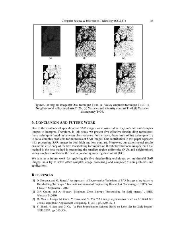 AUTOMATIC THRESHOLDING TECHNIQUES FOR SAR IMAGES | PDF