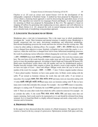 DESIGN OF A RULE BASED HINDI LEMMATIZER | PDF
