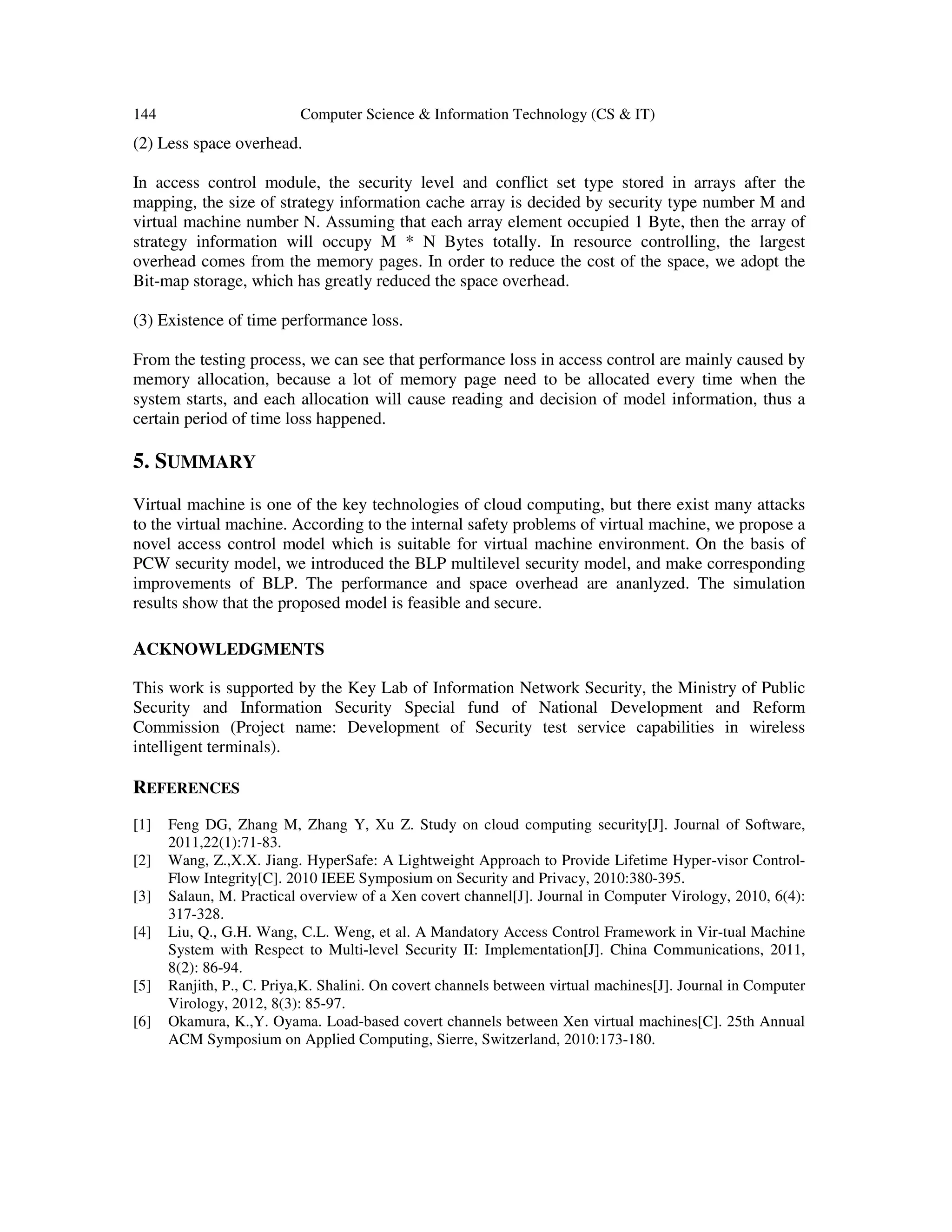 AN ACCESS CONTROL MODEL OF VIRTUAL MACHINE SECURITY | PDF