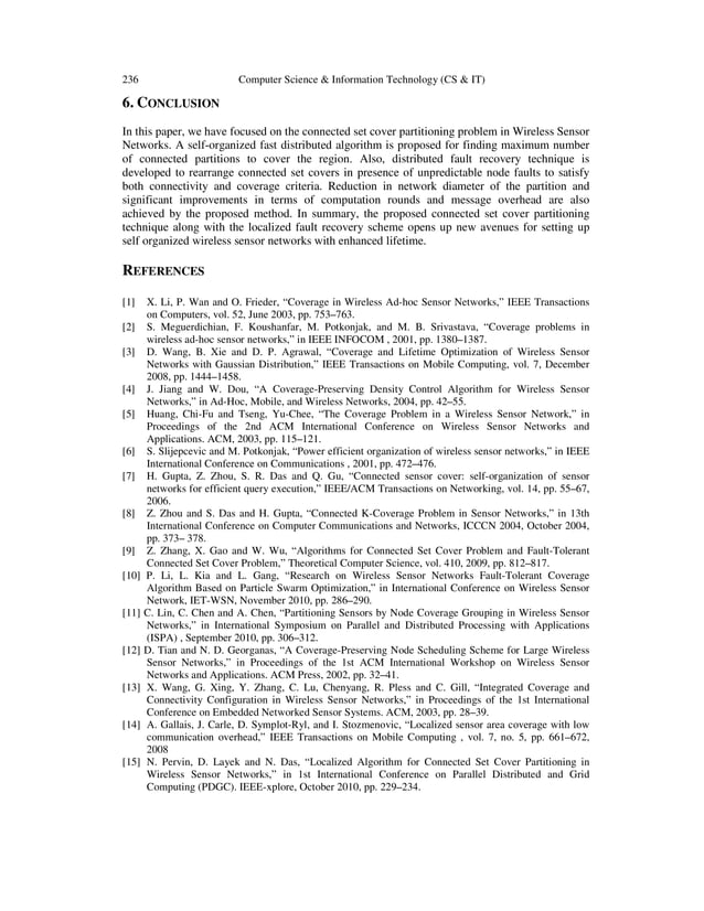 A FAST FAULT TOLERANT PARTITIONING ALGORITHM FOR WIRELESS SENSOR NETWORKS | PDF