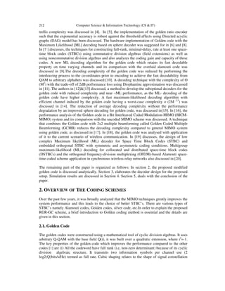 MODIFIED GOLDEN CODES FOR IMPROVED ERROR RATES THROUGH LOW COMPLEX ...