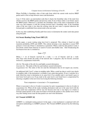 A SURVEY ON TRUST BASED SECURE ROUTING IN MANET | PDF