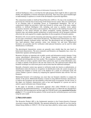 FUSION BASED MULTIMODAL AUTHENTICATION IN BIOMETRICS USING CONTEXT-SENSITIVE EXPONENT ...