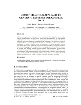COMBINED MINING APPROACH TO GENERATE PATTERNS FOR COMPLEX DATA | PDF
