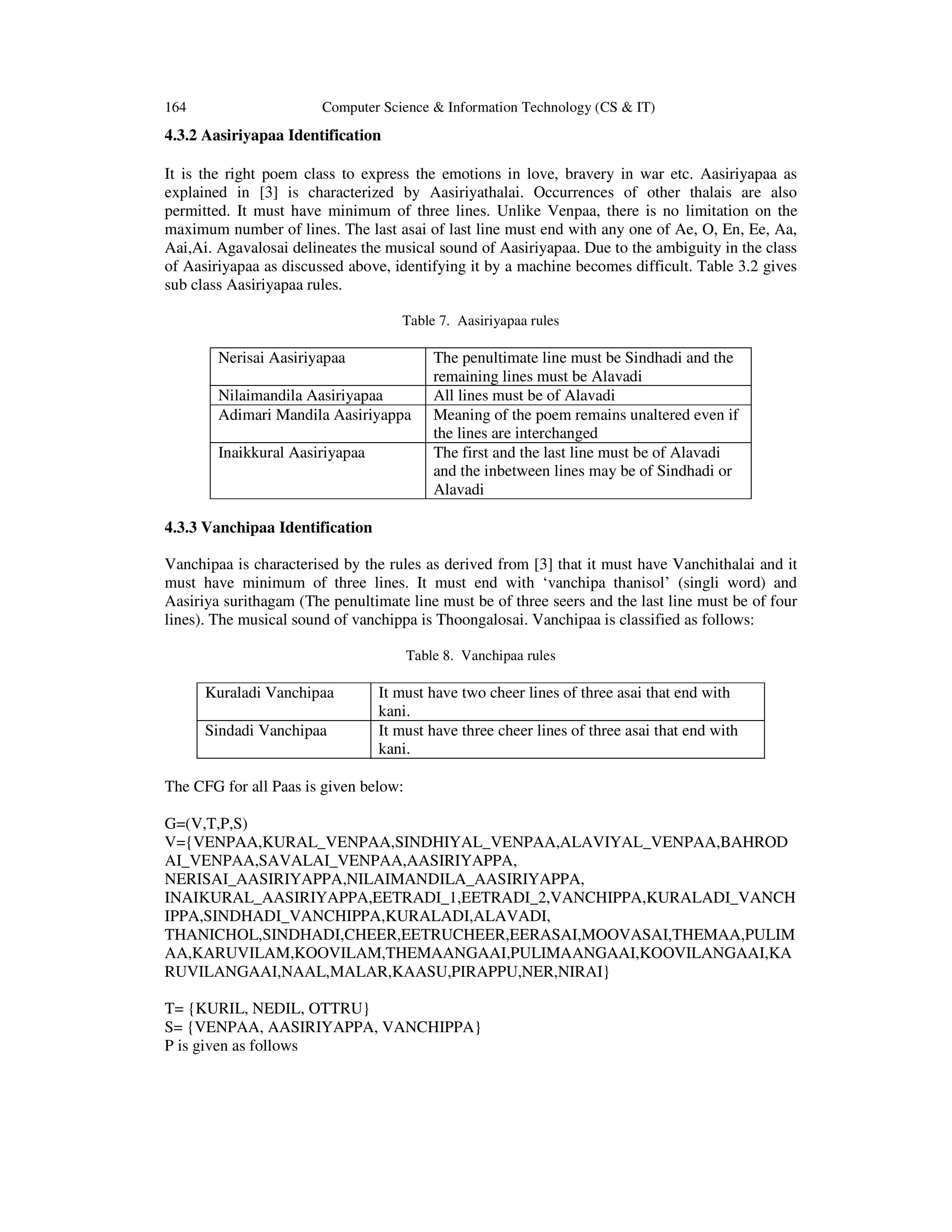 CLASSIFICATION OF TAMIL POETRY USING CONTEXT FREE GRAMMAR USING TAMIL GRAMMAR RULES | PDF