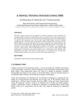 A NOVEL VOTING SYSTEM USING SMS | PDF | Smartphones | Consumer Electronics