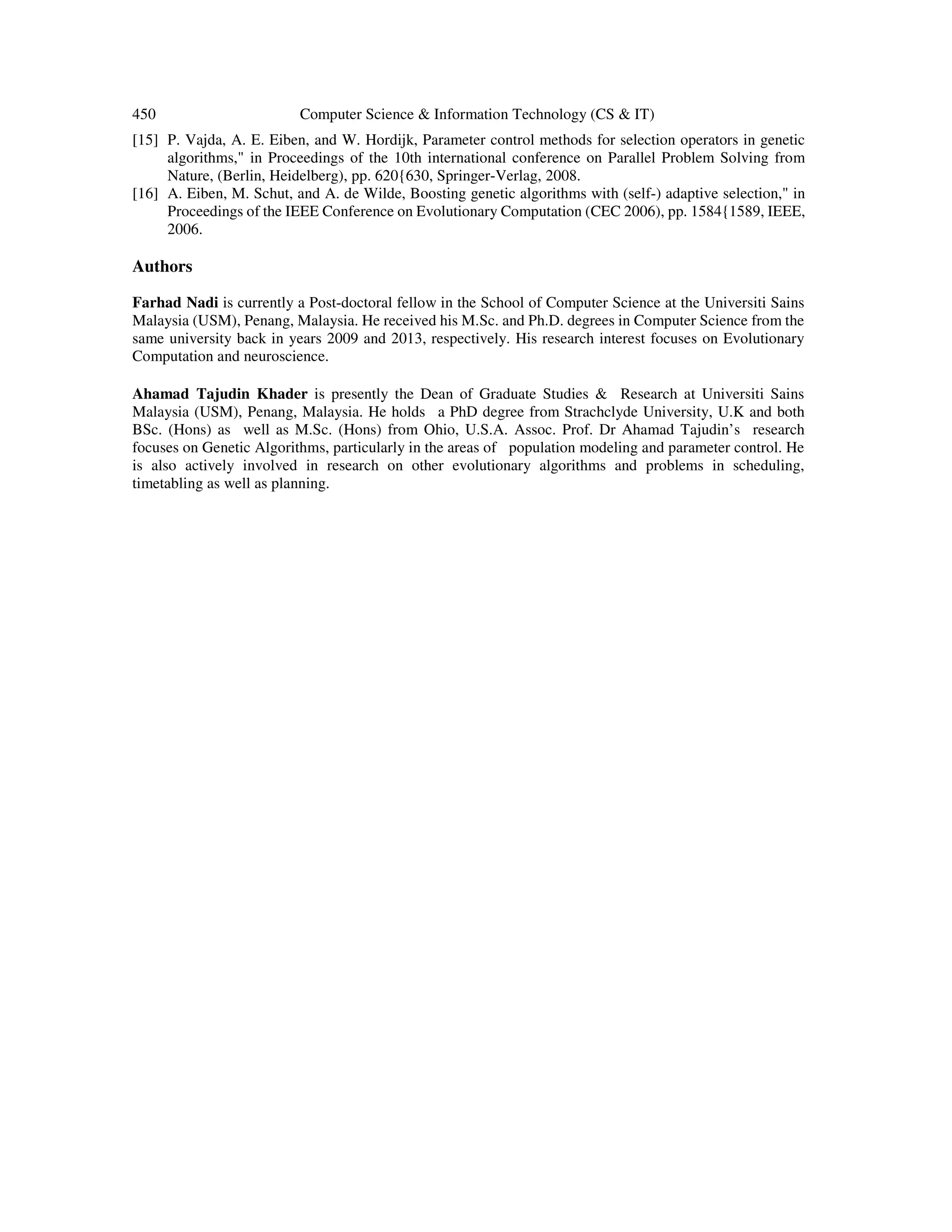 ADAPTATION OF PARAMETRIC UNIFORM CROSSOVER IN GENETIC ALGORITHM | PDF