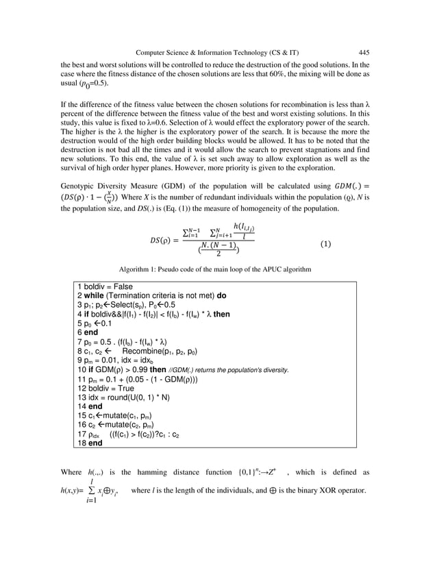 ADAPTATION OF PARAMETRIC UNIFORM CROSSOVER IN GENETIC ALGORITHM | PDF