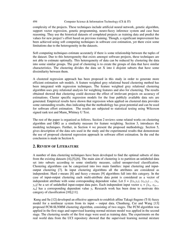 ESTIMATING PROJECT DEVELOPMENT EFFORT USING CLUSTERED REGRESSION APPROACH | PDF