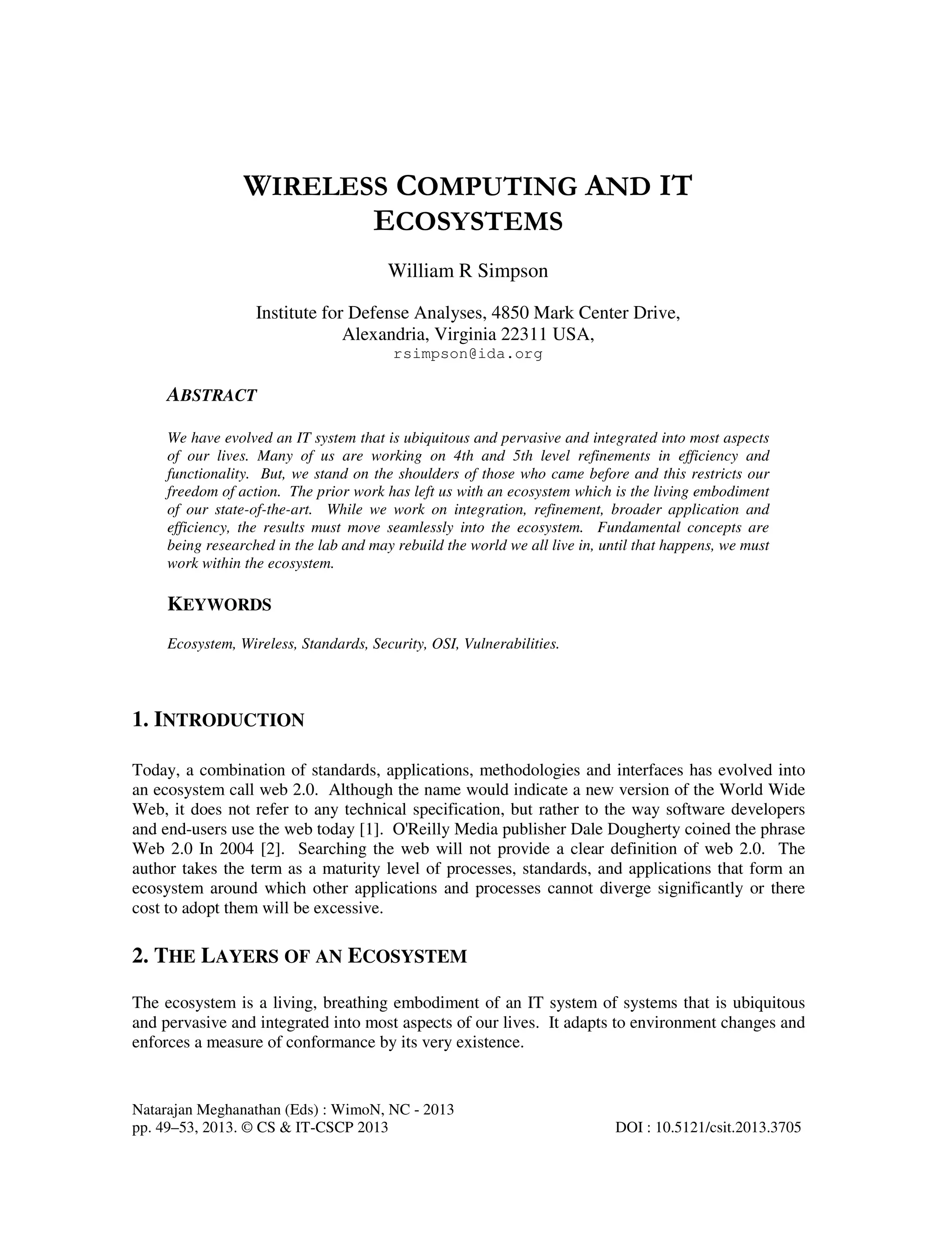 WIRELESS COMPUTING AND IT ECOSYSTEMS | PDF | Web Development | Internet