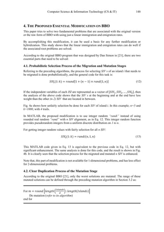 Essential Modifications on Biogeography-Based Optimization Algorithm | PDF