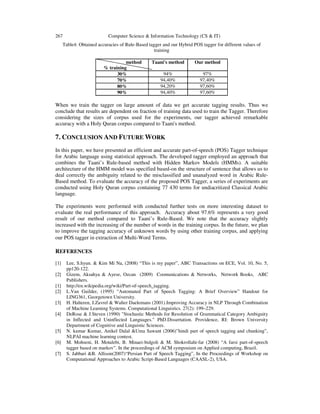 IMPROVING RULE-BASED METHOD FOR ARABIC POS TAGGING USING HMM TECHNIQUE | PDF