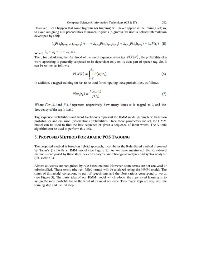 IMPROVING RULE-BASED METHOD FOR ARABIC POS TAGGING USING HMM TECHNIQUE | PDF