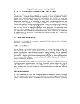 NETWORK TRAFFIC ANALYSIS: HADOOP PIG VS TYPICAL MAPREDUCE | PDF