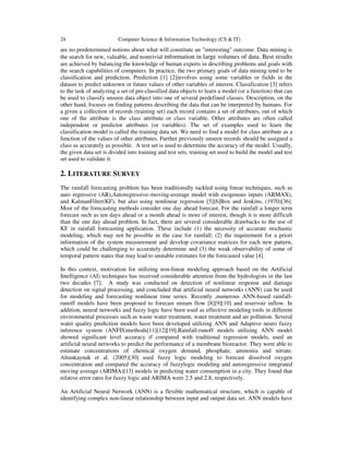 RAINFALL PREDICTION USING DATA MINING TECHNIQUES - A SURVEY | PDF